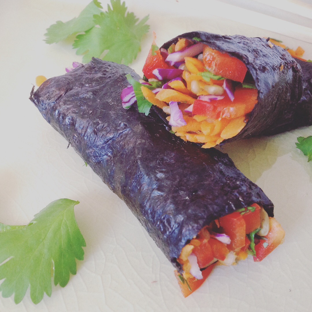 Easy Raw Veggie Rainbow Veggie Nori Rolls - Plants-Rule