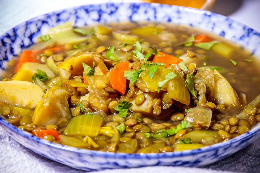 Middle Eastern Green Lentil Stew with Potatoes : Plants-Rule