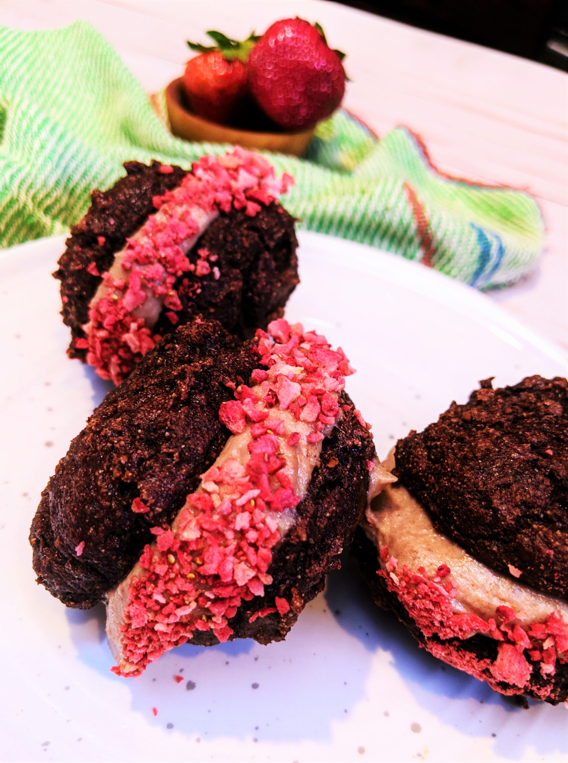 Plant-Based Chocolate-Strawberry Whoopie Pies - Plants-Rule