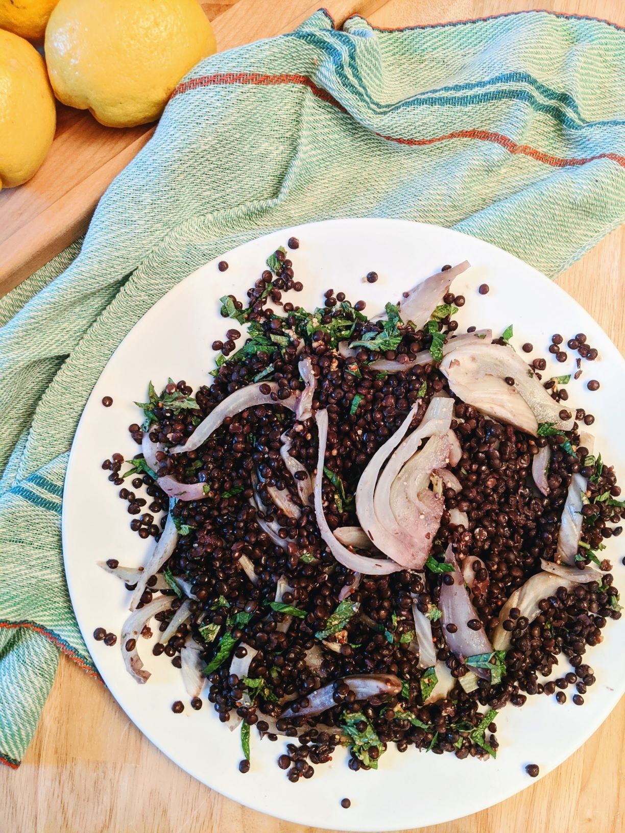 French Black Beluga Lentil and Fennel Vegan Salad - Plants-Rule